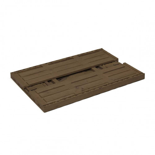 Plastic collapsible crate with wood effect